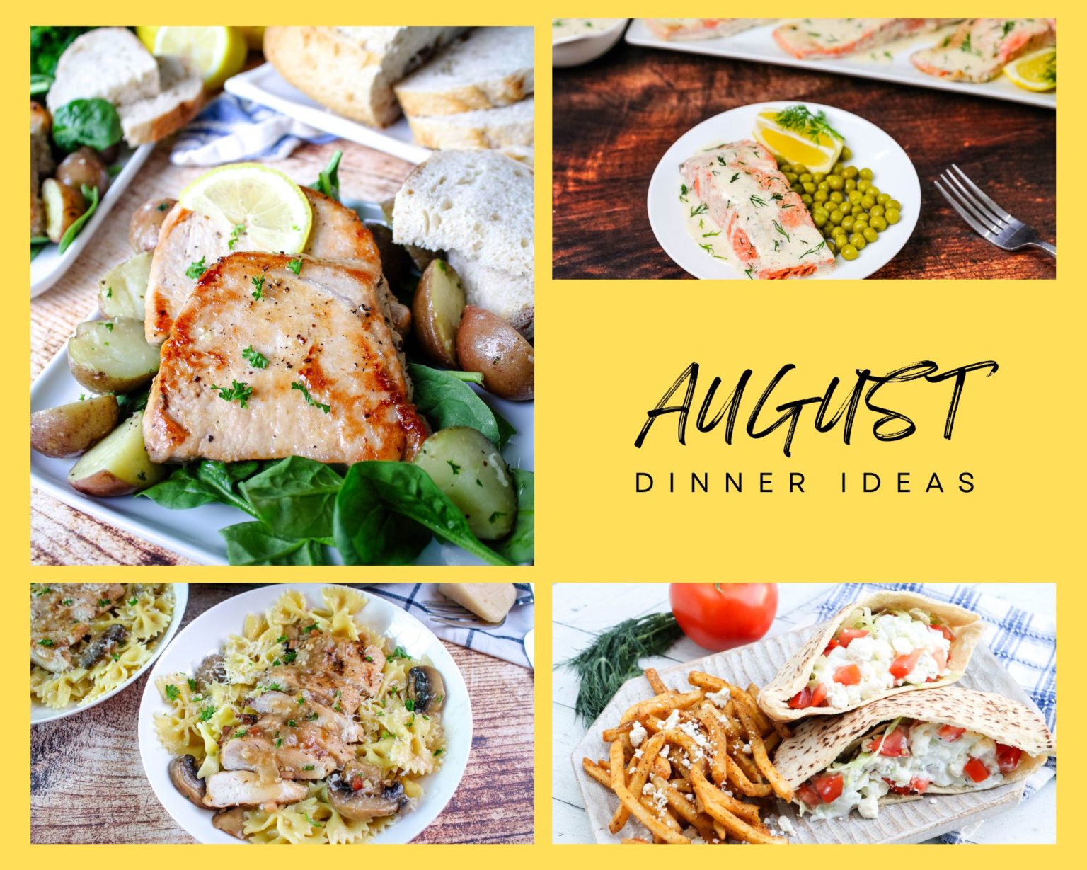 August Dinner Ideas - Just A Pinch